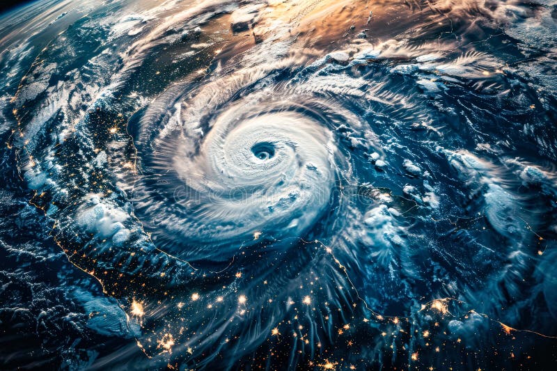 Swirling Storm Cloud with a Bright Light Shining on it Stock Photo ...