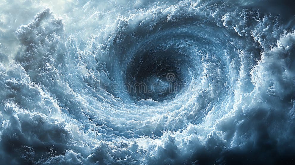 Swirling Storm Clouds Create a Dramatic Vortex in the Sky Stock ...