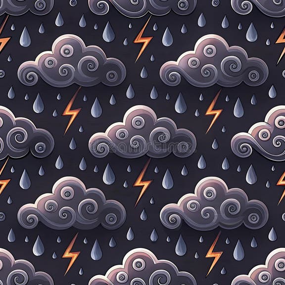 Swirling Storm Clouds with Rain and Lightning Rain Drops Lightning ...