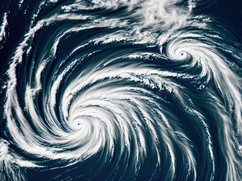 A Swirling Storm with Dark Clouds and Lightning. Stock Photo - Image of ...