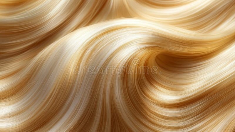 Swirling Strands of Blonde Hair Create a Beautiful Wave Pattern Stock ...