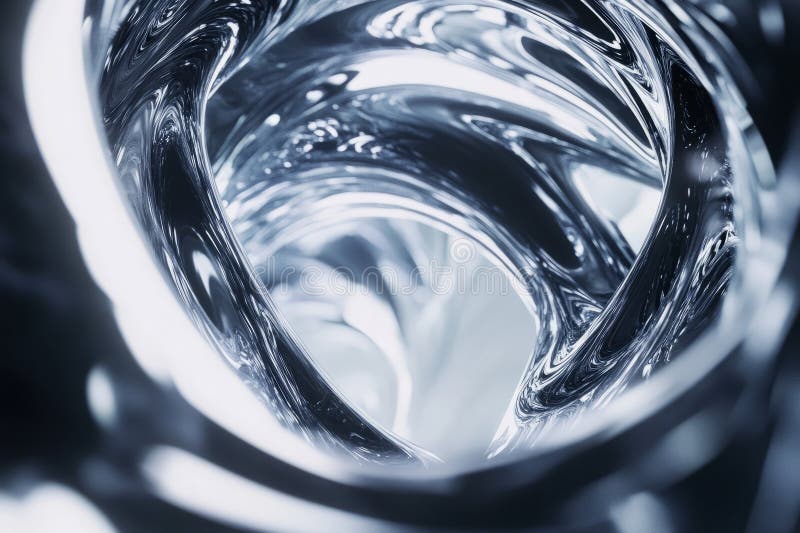 Swirling Surrealist Background Liquid Metal Forms Reflecting Endless ...