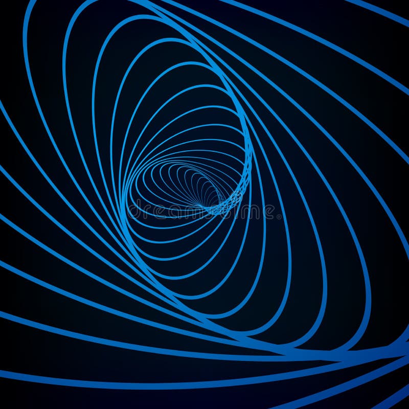 Swirling Symbol. Optical Illusion. Twisted Circle. 3D Wireframe ...