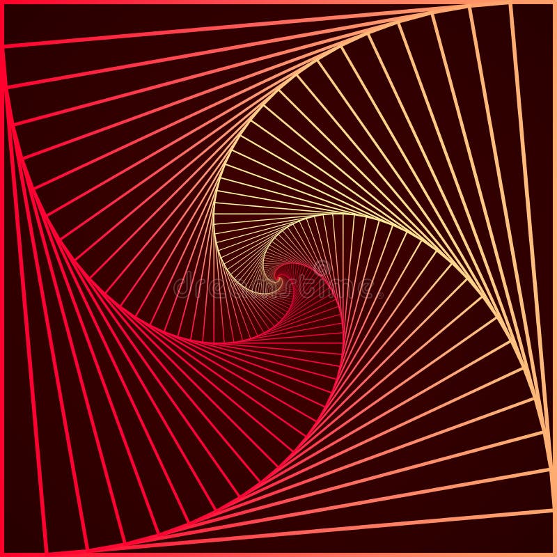 Swirling Symbol. Optical Illusion. Twisted Square. 3D Wireframe ...