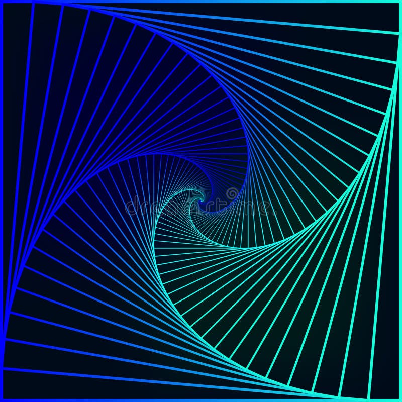 Swirling Symbol. Optical Illusion. Twisted Square. 3D Wireframe ...