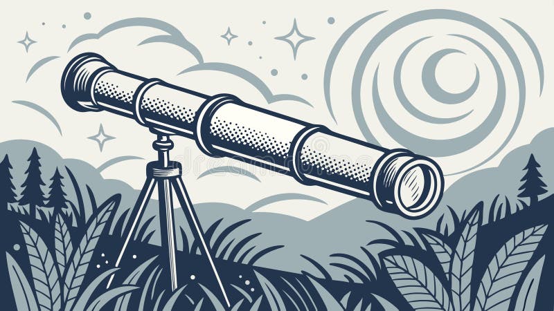 Swirling Telescope Abstract Landscape Study, Vector Design Generative ...