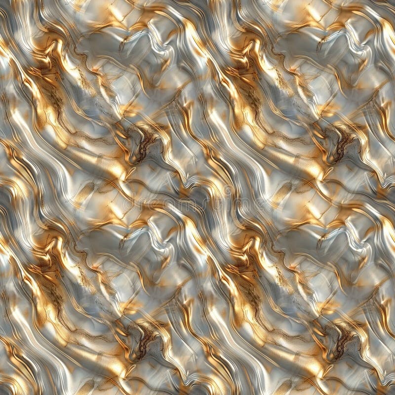 Elegant Abstract Design with Flowing Gold and Silver Waves in a ...