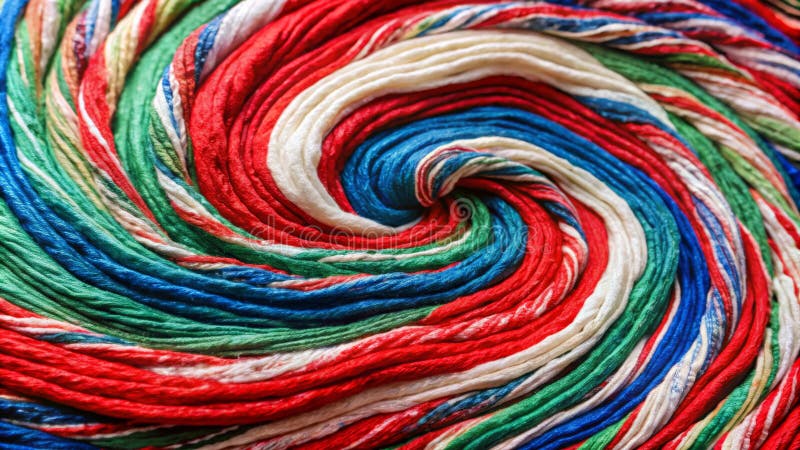 Swirling Threads Close-up Composition of Red, White, Blue, and Green ...