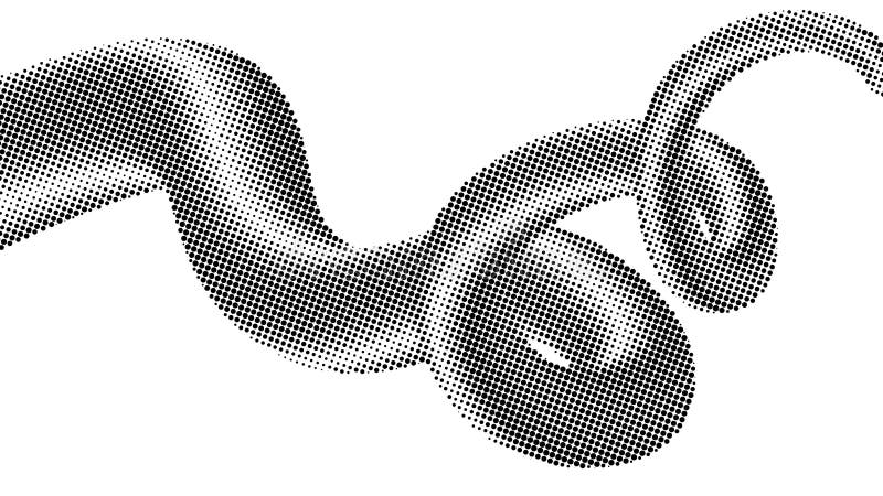 Swirling Tube with a Black Halftone Dot Pattern Stock Illustration ...