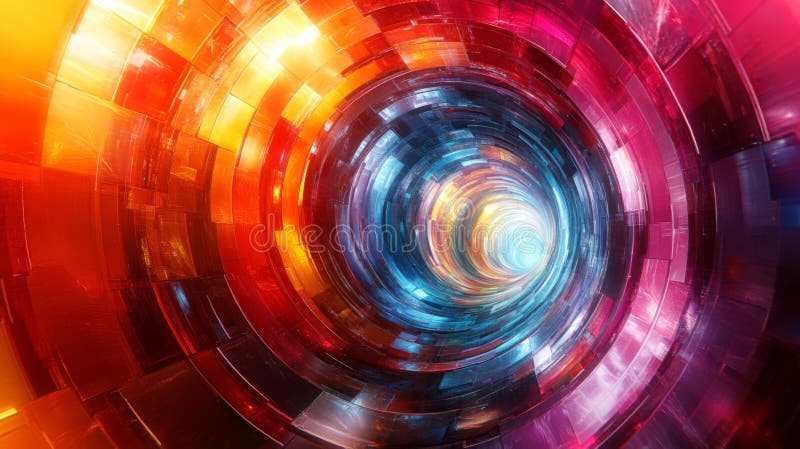A Vibrant Abstract Design Resembling a Swirling Tunnel of Colorful ...