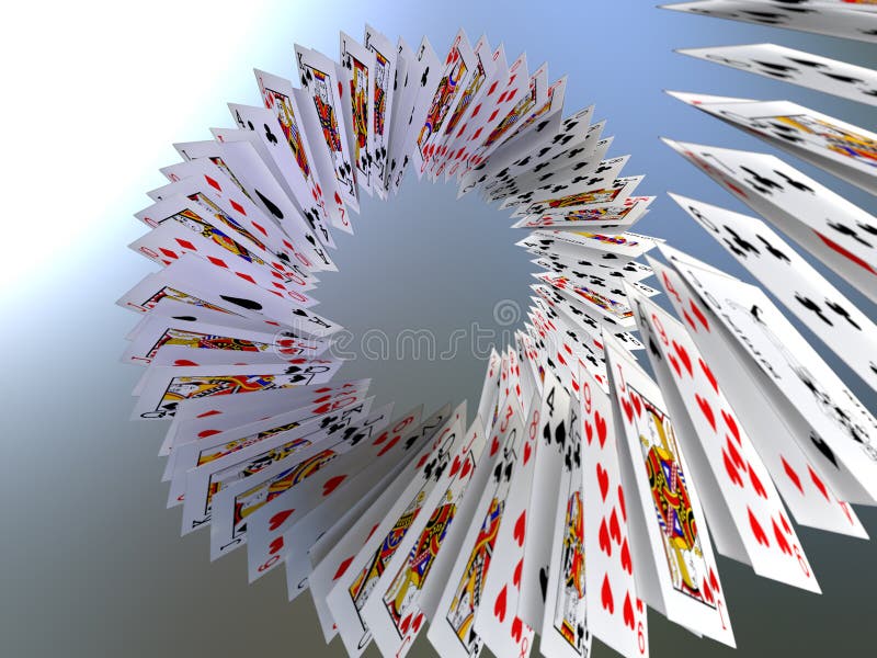 Swirling Tunnel of Playing Cards in Endless Loop Stock Illustration ...