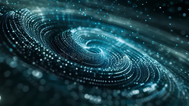 A Swirling Vortex of Binary Code Resembling a Tornado Symbolizing the ...