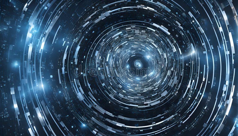 Swirling Vortex of Blockchain Blocks, Each One Spinning in Space Stock ...