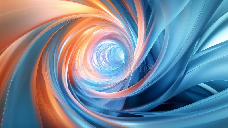 A Swirling Vortex of Blue and Orange, Blending Artistic Colors in an ...