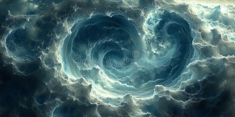 A Swirling Vortex of Clouds in Shades of Blue and White Creating a ...