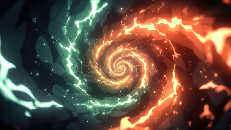 A Swirling Vortex of Colors Representing Energy and Motion Stock ...