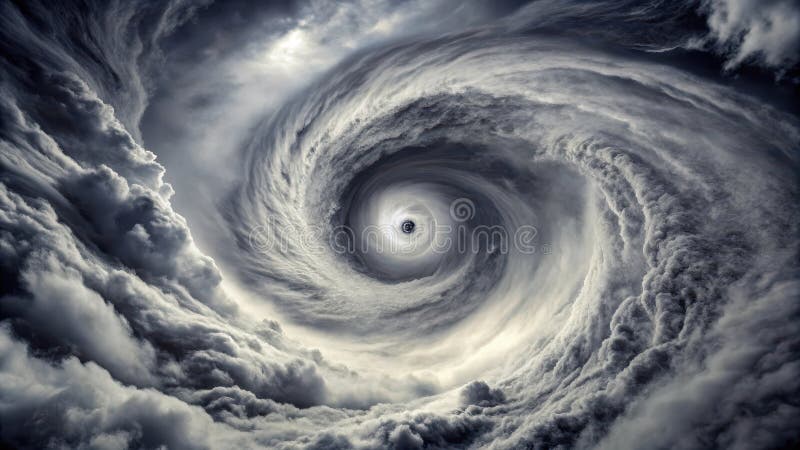 A Swirling Vortex of Dark Storm Clouds, a Mesmerizing Atmospheric ...