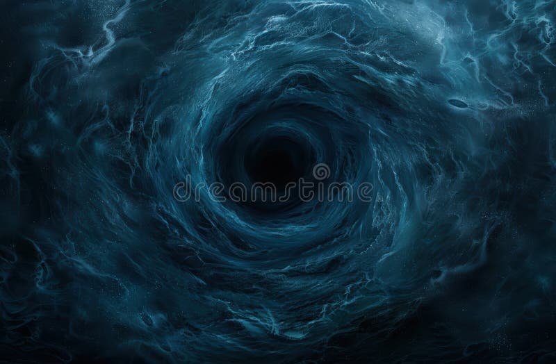 Swirling Vortex of Deep Blue Ocean Waves Stock Illustration ...