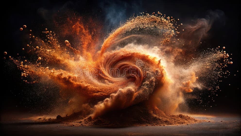 A Swirling Vortex of Fine Brown Powder Explodes in a Dramatic Burst of ...