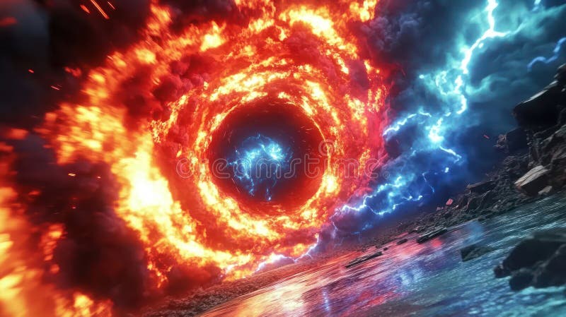 A Swirling Vortex of Fire and Electricity, Creating a Dramatic Cosmic ...