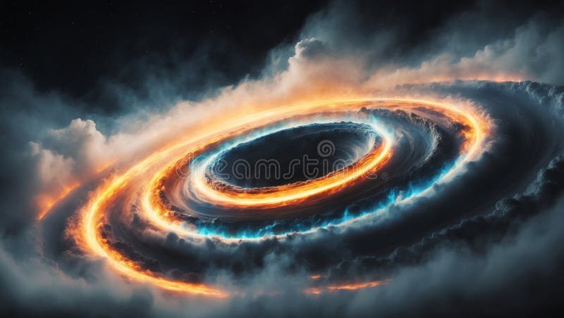 A Swirling Vortex of Fire and Light in a Cosmic Space Landscape at ...