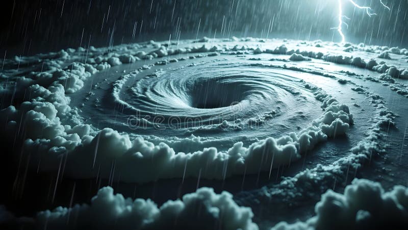 Swirling Vortex, Hurricane or Tornado, Formed by Clouds with Concentric ...