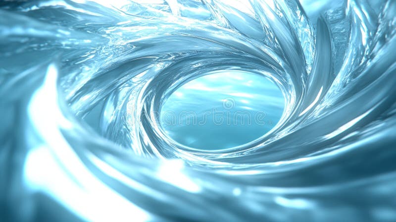 A Swirling Vortex of Light Blue Liquid with a Bright Center Creating a ...