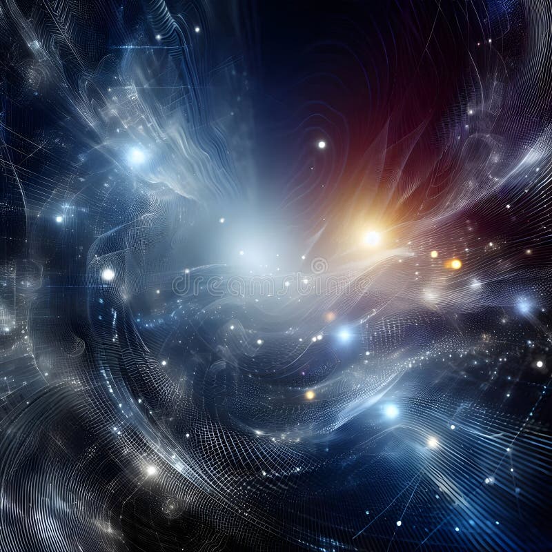 A Swirling Vortex of Light and Darkness, Punctuated by Glowing Orbs and ...