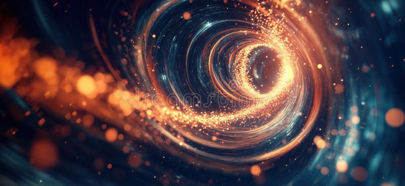 Swirling Vortex of Light and Energy with Glowing Particles and Cosmic ...