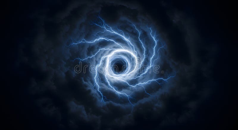 Swirling Vortex with Lightning Stock Illustration - Illustration of ...