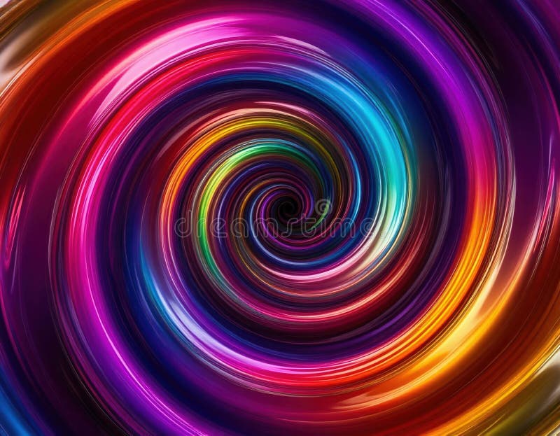 Swirling Vortex of Liquid with Rainbow-colored Texture. Stock Image ...