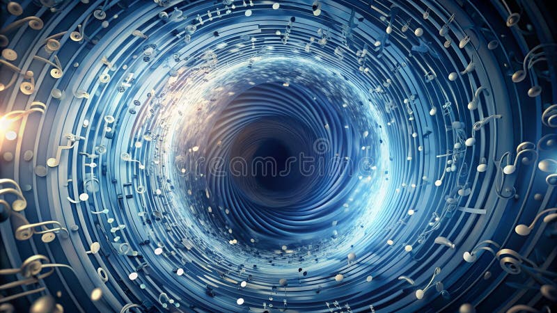 A Swirling Vortex of Musical Notes and Staves Creating a Dynamic and ...