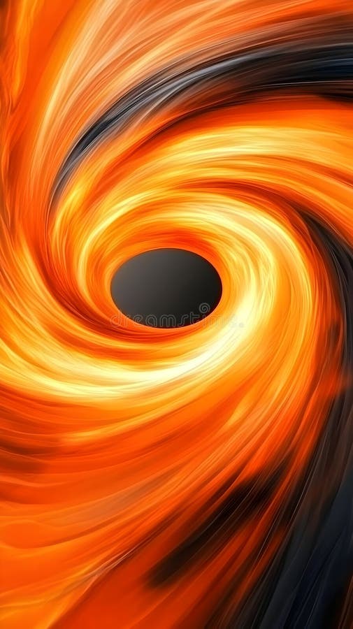 A Swirling Vortex of Orange and Black, Resembling a Cosmic Phenomenon ...