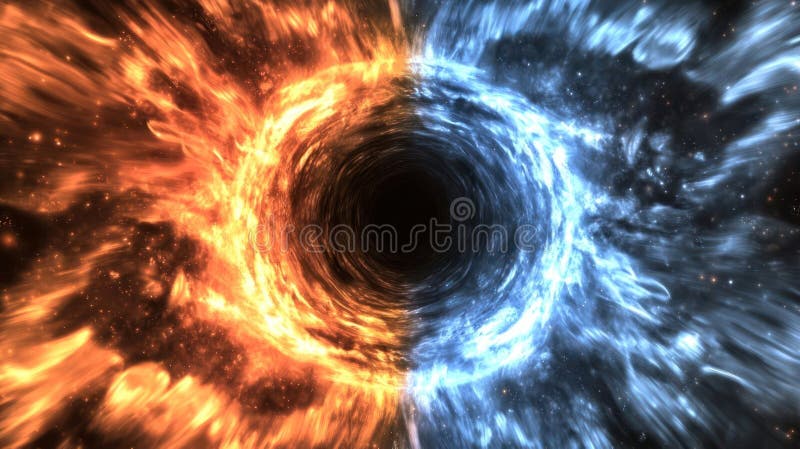 A Swirling Vortex of Orange and Blue Energy, Symbolizing Elemental ...
