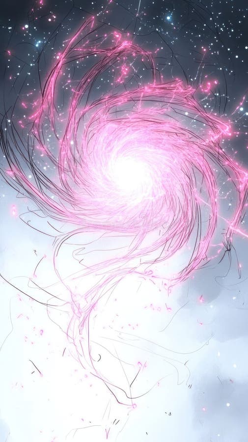 A Swirling Vortex of Pink Light Against a Dark Background, Evoking a ...