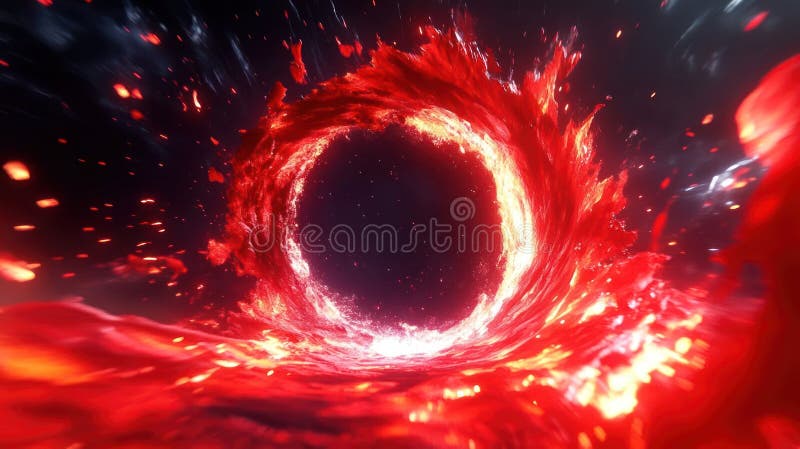 A Swirling Vortex of Red and Fiery Elements, Creating a Dynamic, Cosmic ...