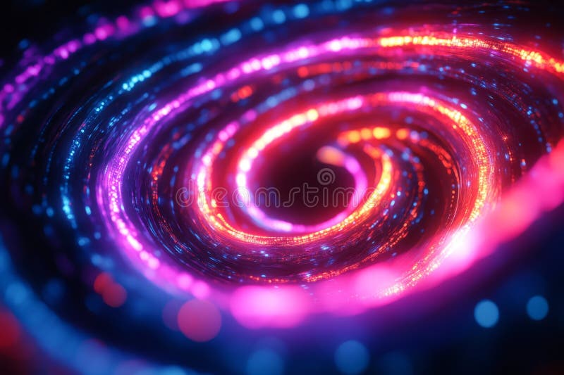 Swirling Vortex Spinning Around Black Hole with Blue and Pink Light ...