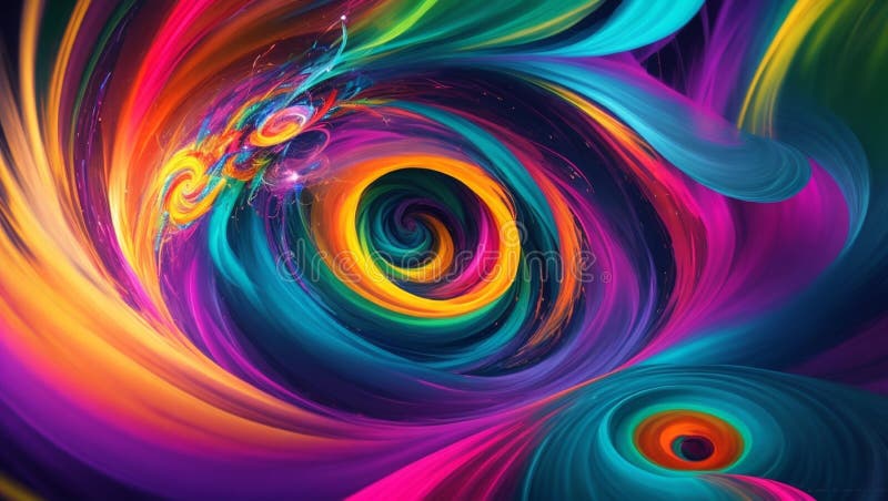 A Swirling Vortex of Vibrant Colors, Blending Together in a Chaotic ...