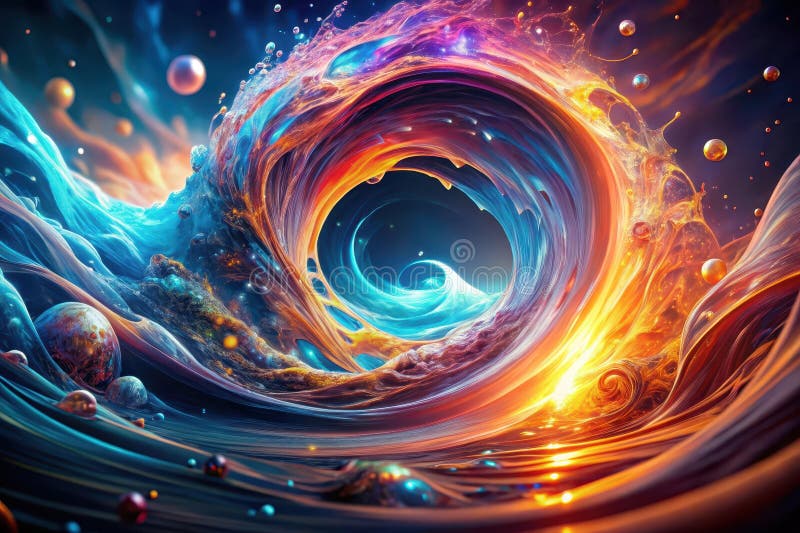 A Swirling Vortex of Vibrant Hues, a Cosmic Dance of Fire and Ice ...