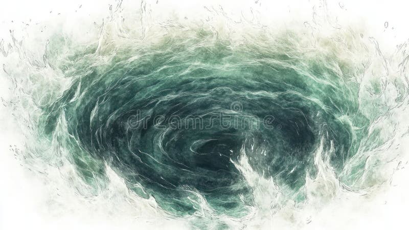 Whirlpool Maelstrom: Abstract Green Teal Swirling Vortex, Ocean Water ...