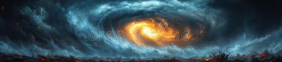 Swirling Vortex of Wind and Debris with an Approaching Tornado Stock ...