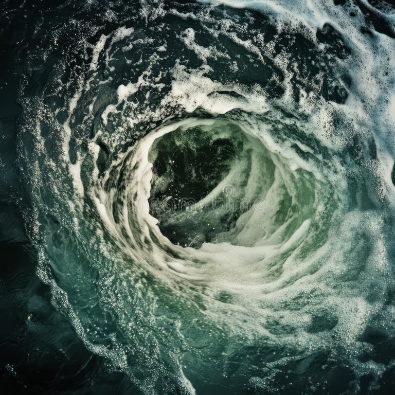 Swirling Water Vortex Captured in a Deep Ocean Setting Stock Photo ...