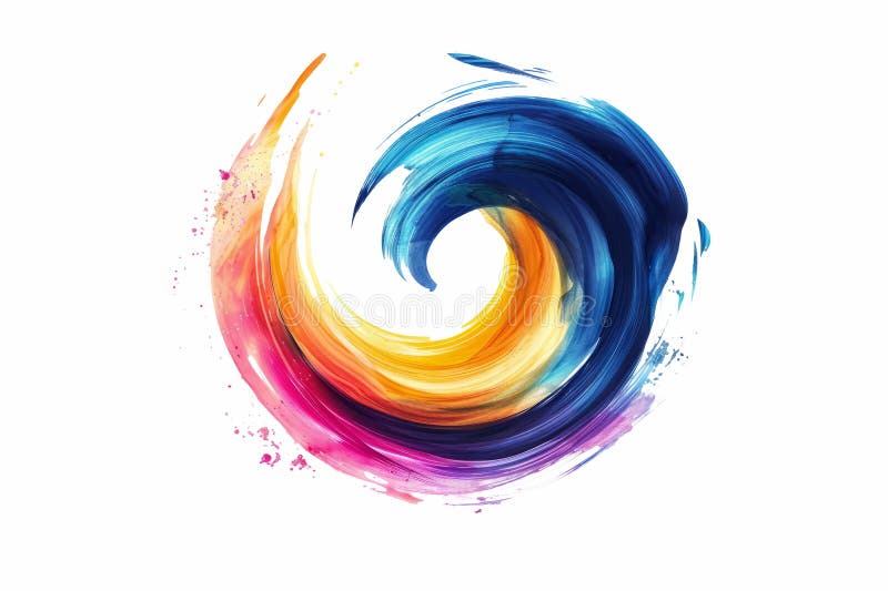 Swirling Watercolor Brush Strokes, Creating a Vortex Like Pattern that ...