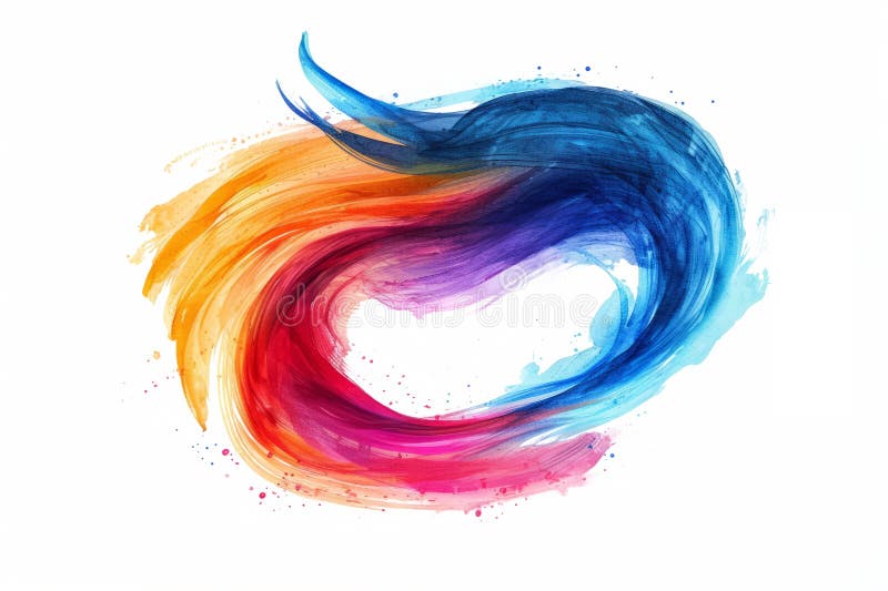 Swirling Watercolor Brush Strokes, Creating a Vortex Like Pattern that ...