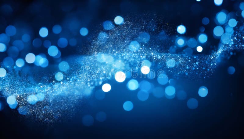 Swirling Wave Pattern of Abstract Blue Particles with Bokeh Effect ...