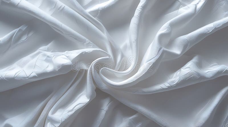 Swirling White Fabric Texture with Subtle Leaf Pattern and Soft Folds ...