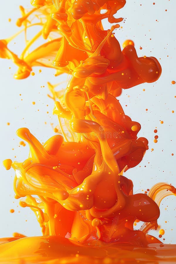 Swirling White and Orange Ink Creates Dynamic Water Composition Stock ...