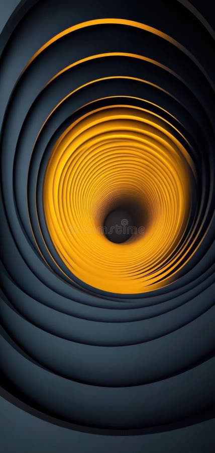 Swirling Yellow and Black Circles Create Dynamic Abstract Design for ...