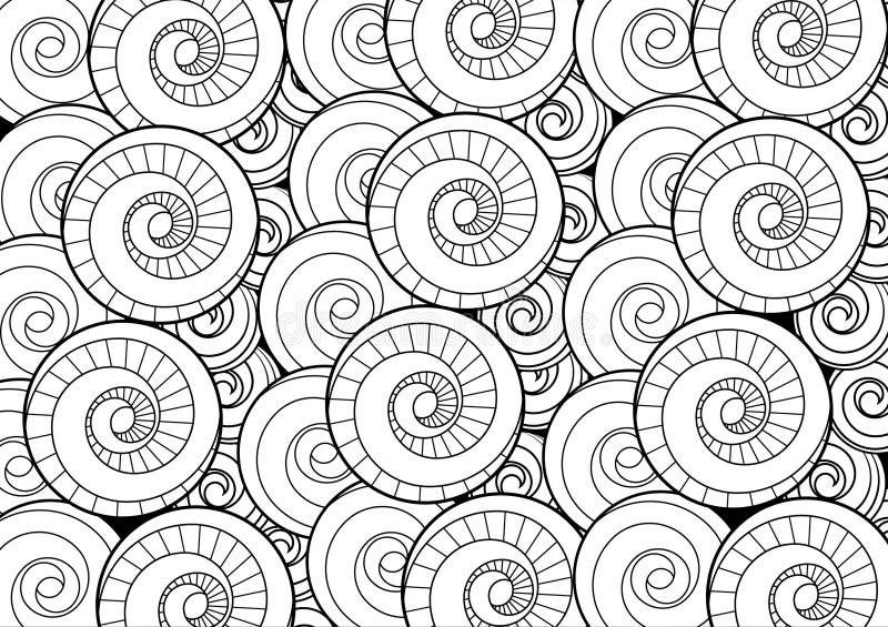 Abstract Cicles and Swirls Pattern for Adult Coloring Stock Vector ...