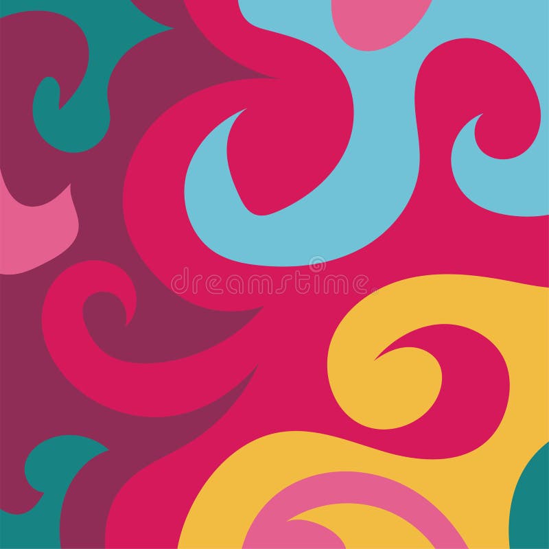 Abstract Square Background with Flowing Curves Texture Ornaments. Stock ...